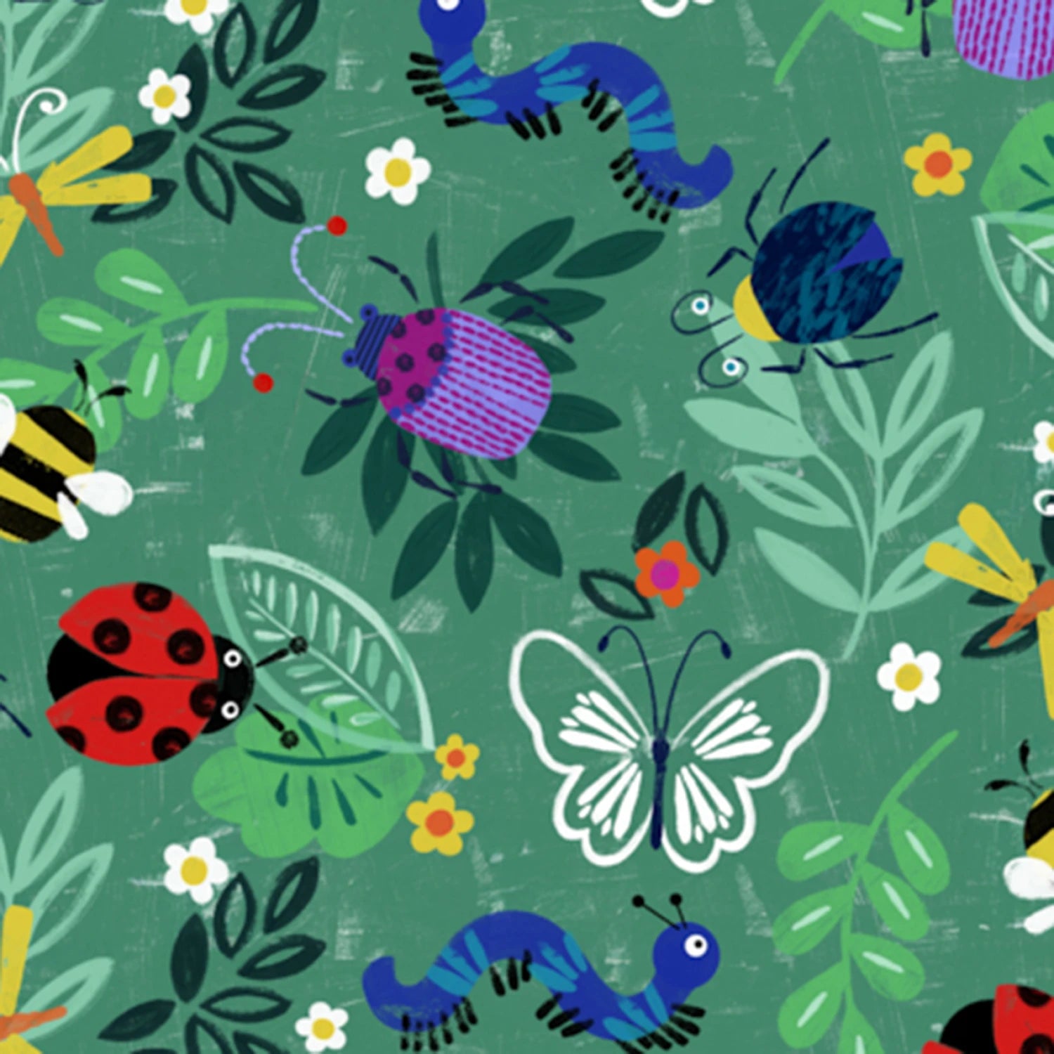 Multi Doodle Bugs Digital - Shannon Fabrics Cuddle Minky – Funky Monkey ...